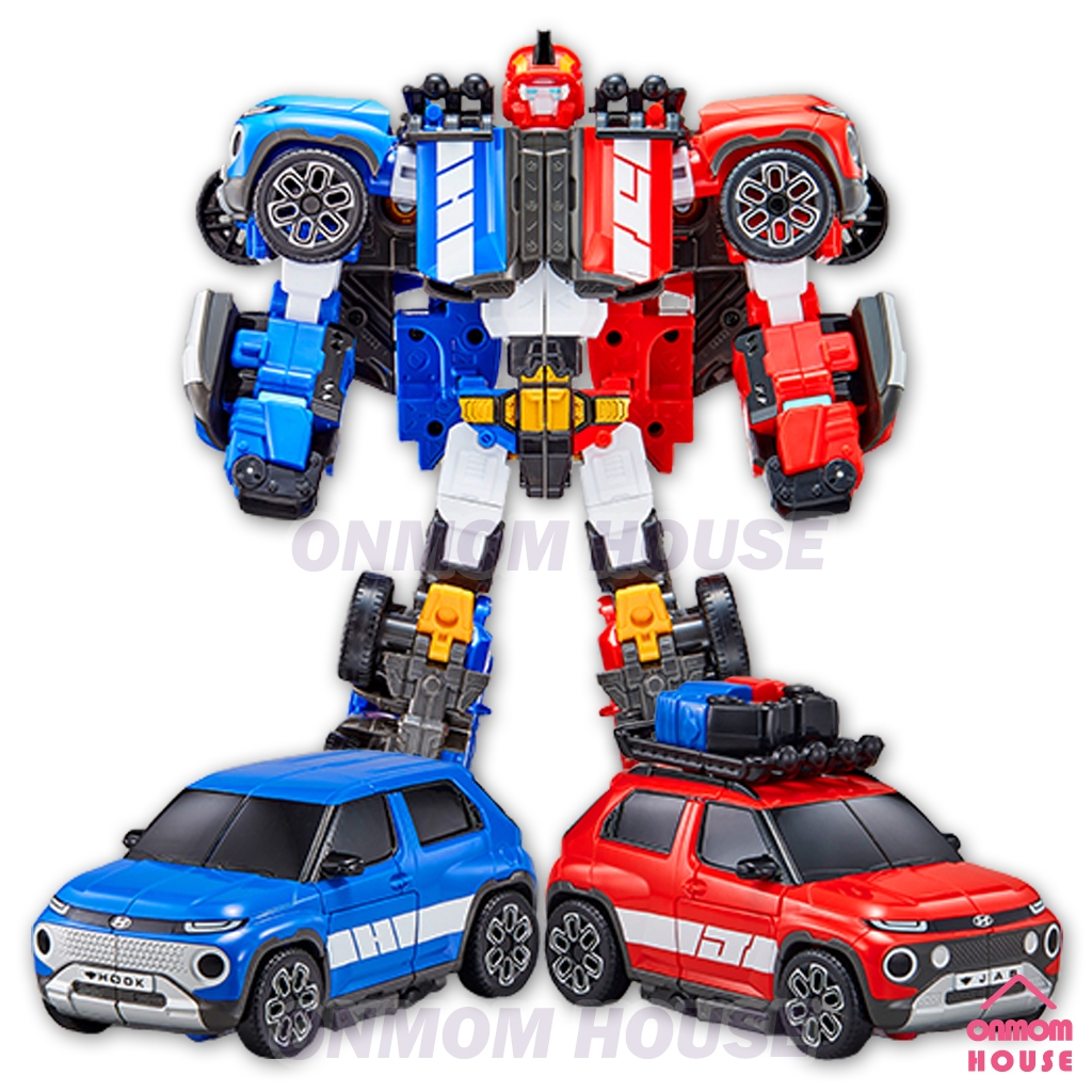 TOBOT TWIN PUNCH Blue & Red Car Combine Transformer Robot Action Figure ...