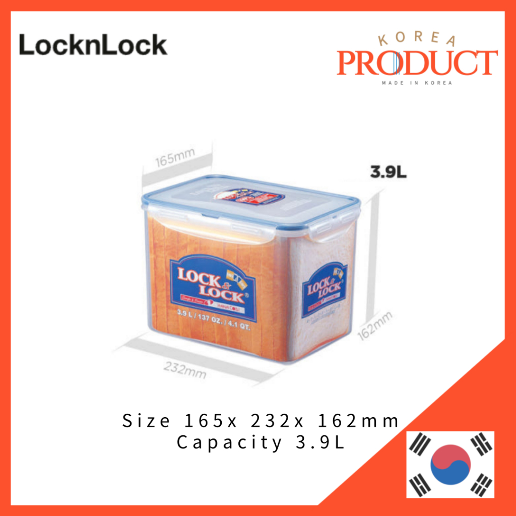LOCKNLOCK Classic Bread Container 3.9L Sandwich Bread Container Bread ...