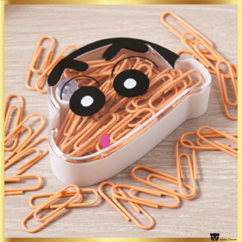 Daiso Korea Crayon Shin-chan Character Storage Box + Paper Clip 90pcs ...