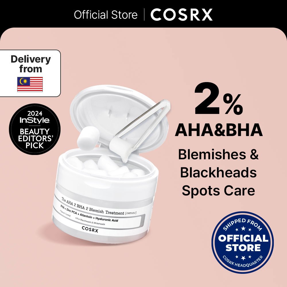 [COSRX OFFICIAL] The AHA 2 BHA 2 Blemish Treatment Serum, Cotton Ball ...