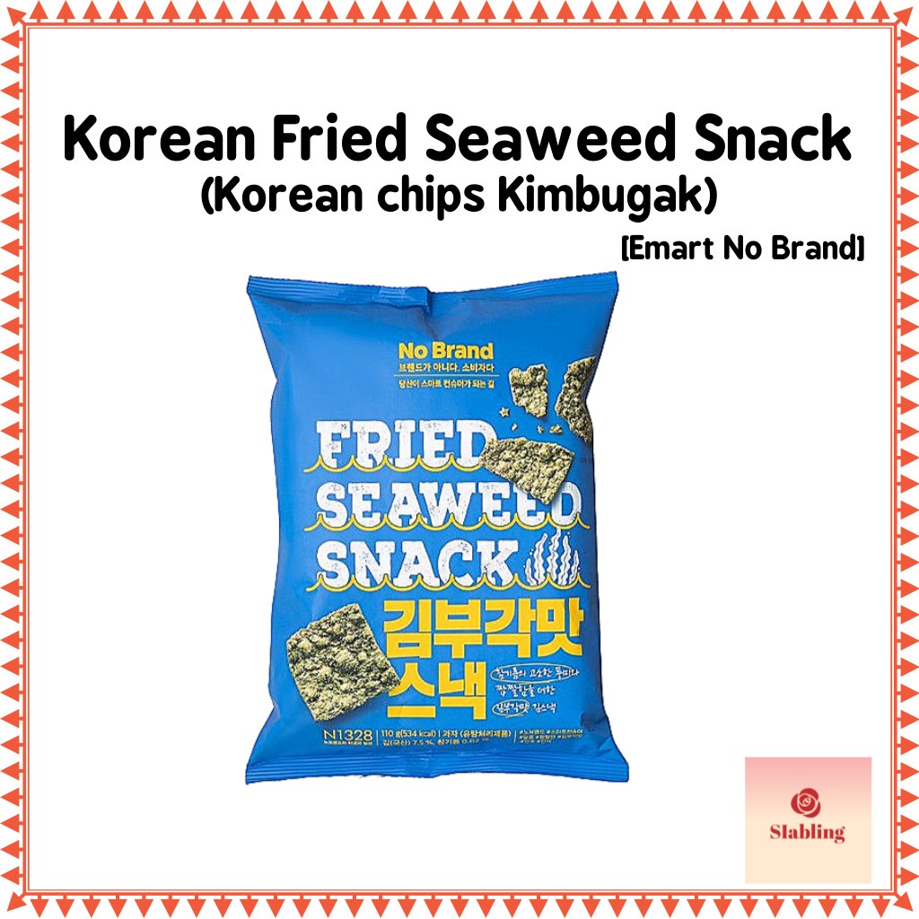 [Emart No Brand] Korean Crispy Fried Seaweed Snack 110g / Korean chips ...
