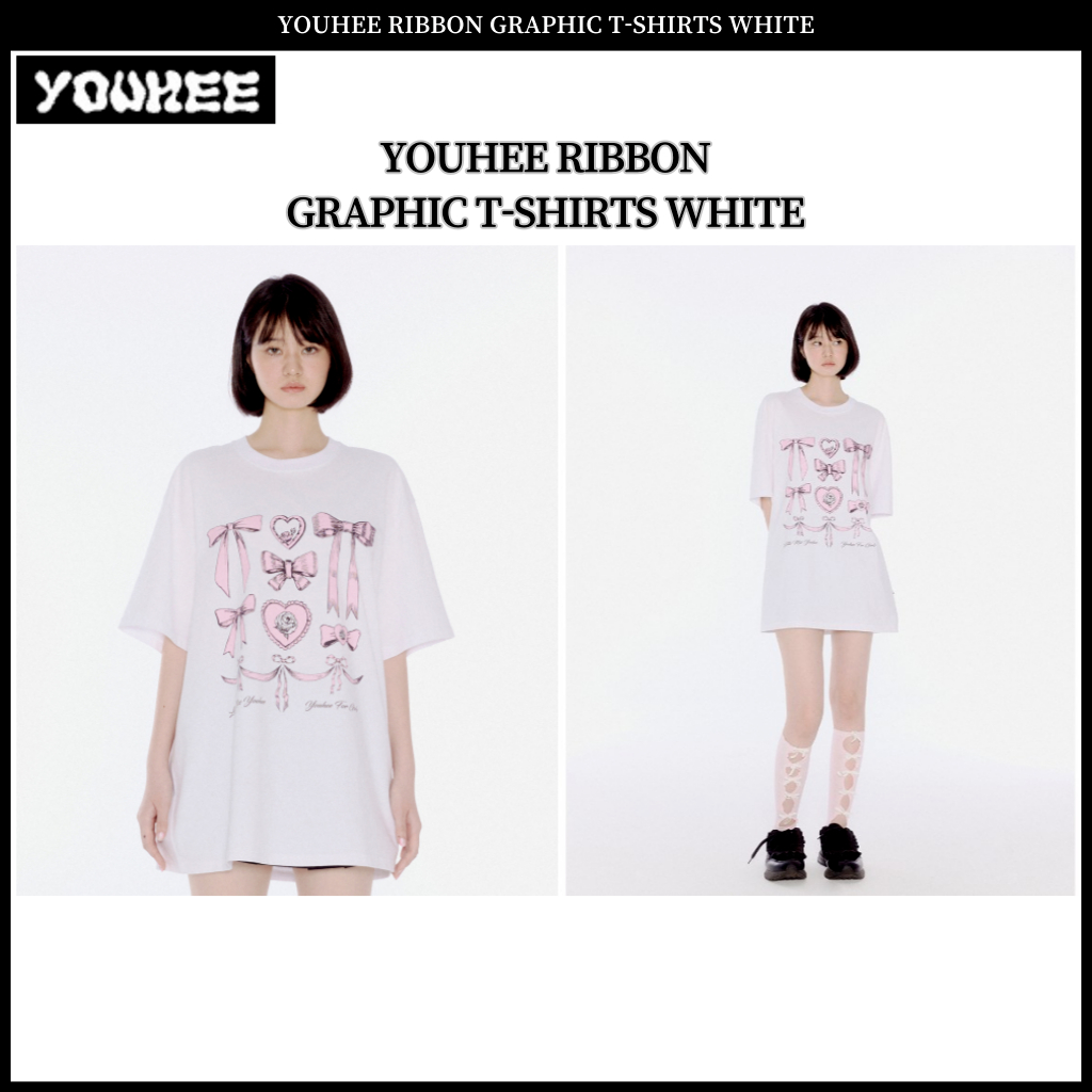 YOUHEE RIBBON GRAPHIC T-SHIRTS WHITE | Shopee Malaysia