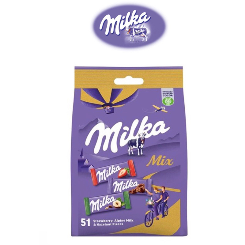 MILKA MIX 51 Pieces Assortment of Strawberry, Hazelnut & Alpine Milk ...