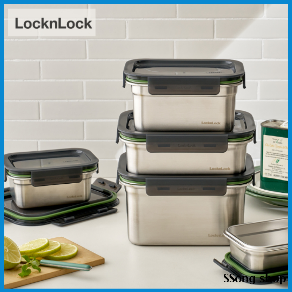 LocknLock Stainless Steel Food Container – Durable, Leak-Proof, 6 Sizes ...