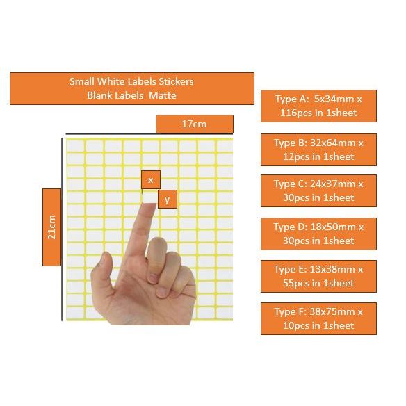Small White Labels Stickers Blank Labels Home Office Various Size ...