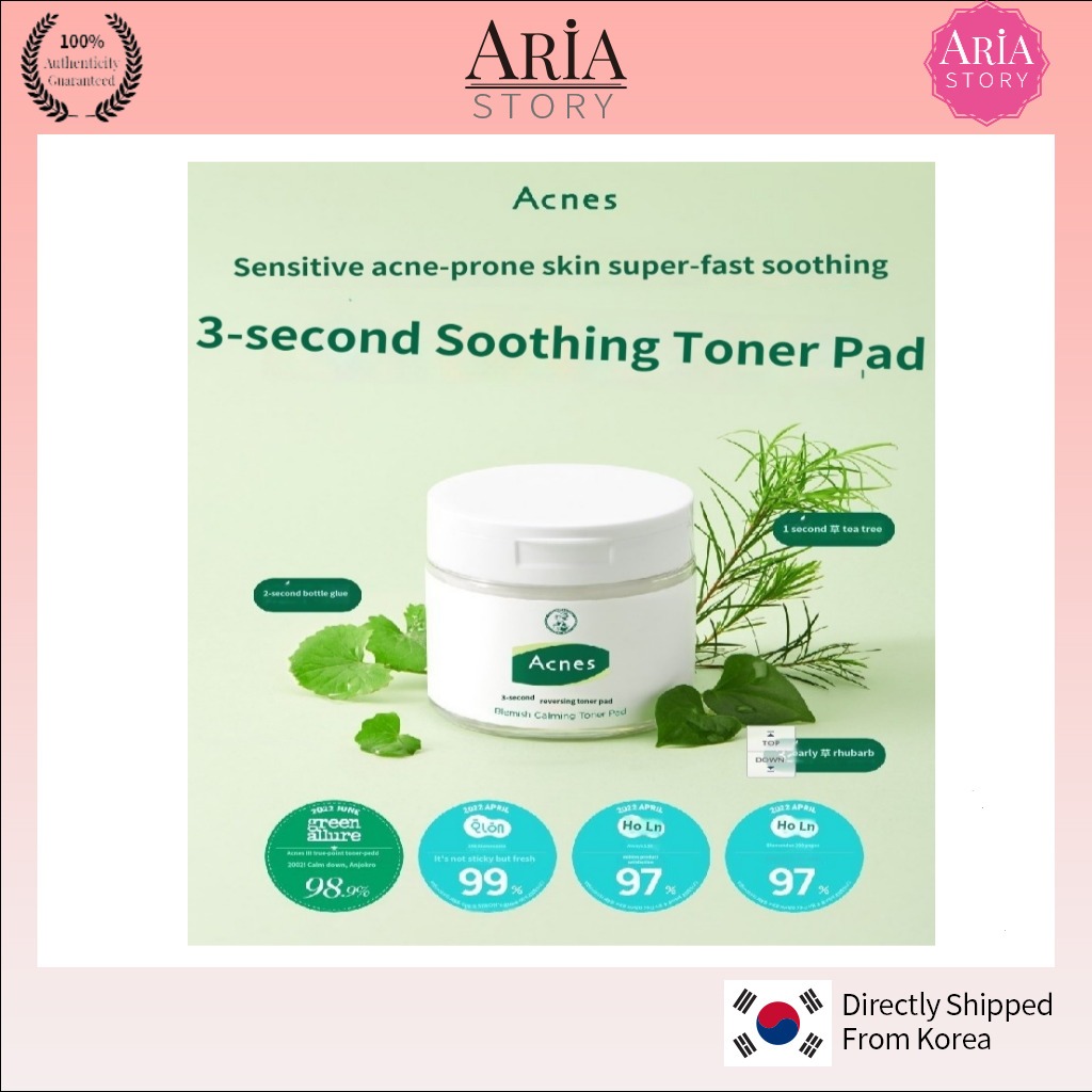 Acnes 3 second soothing toner pad 160ml, 70 sheets | Shopee Malaysia