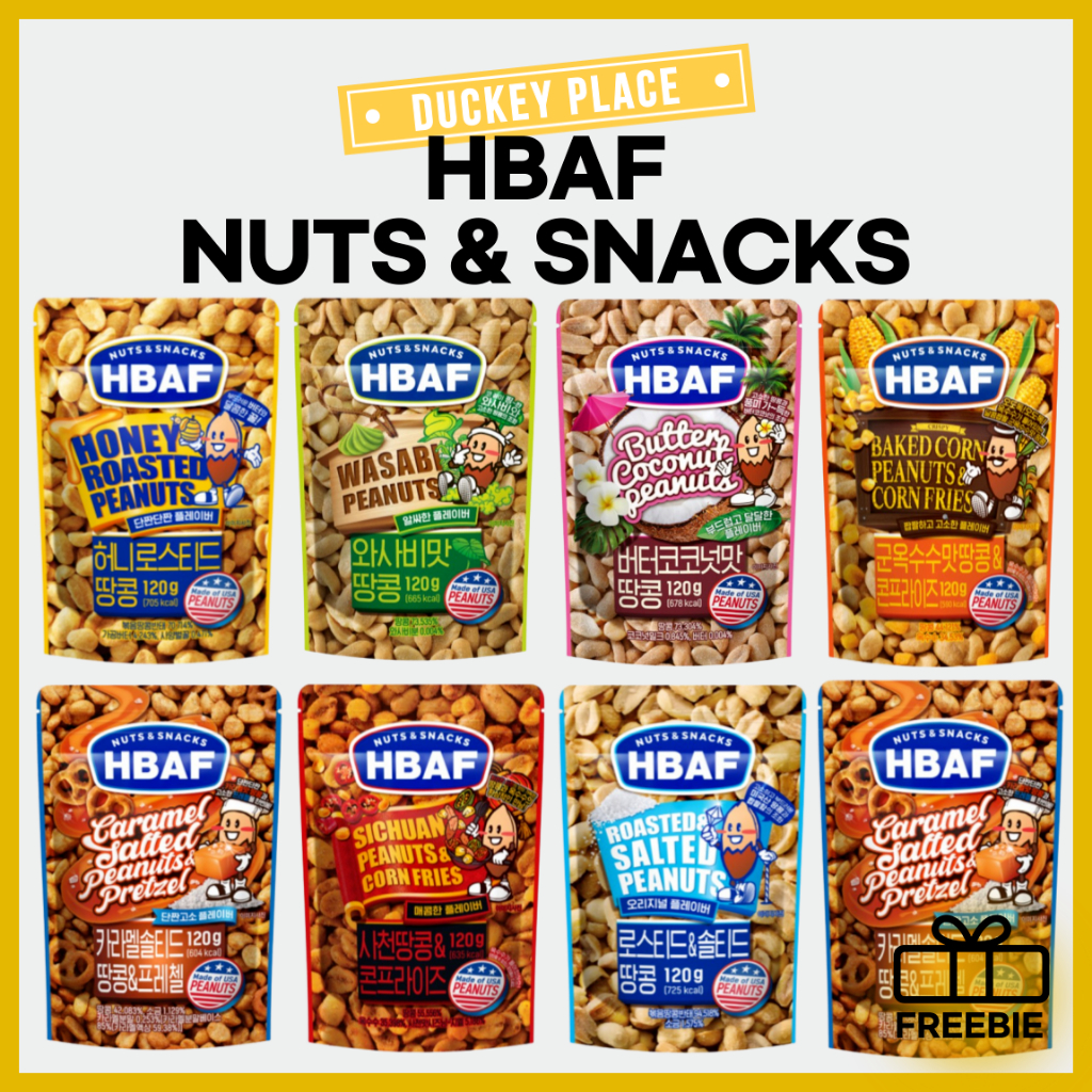 [HBAF] Peanuts Korean Snacks 120g 400g Honey Butter Caramel Pretzel Coconut Baked Corn Wasabi ...
