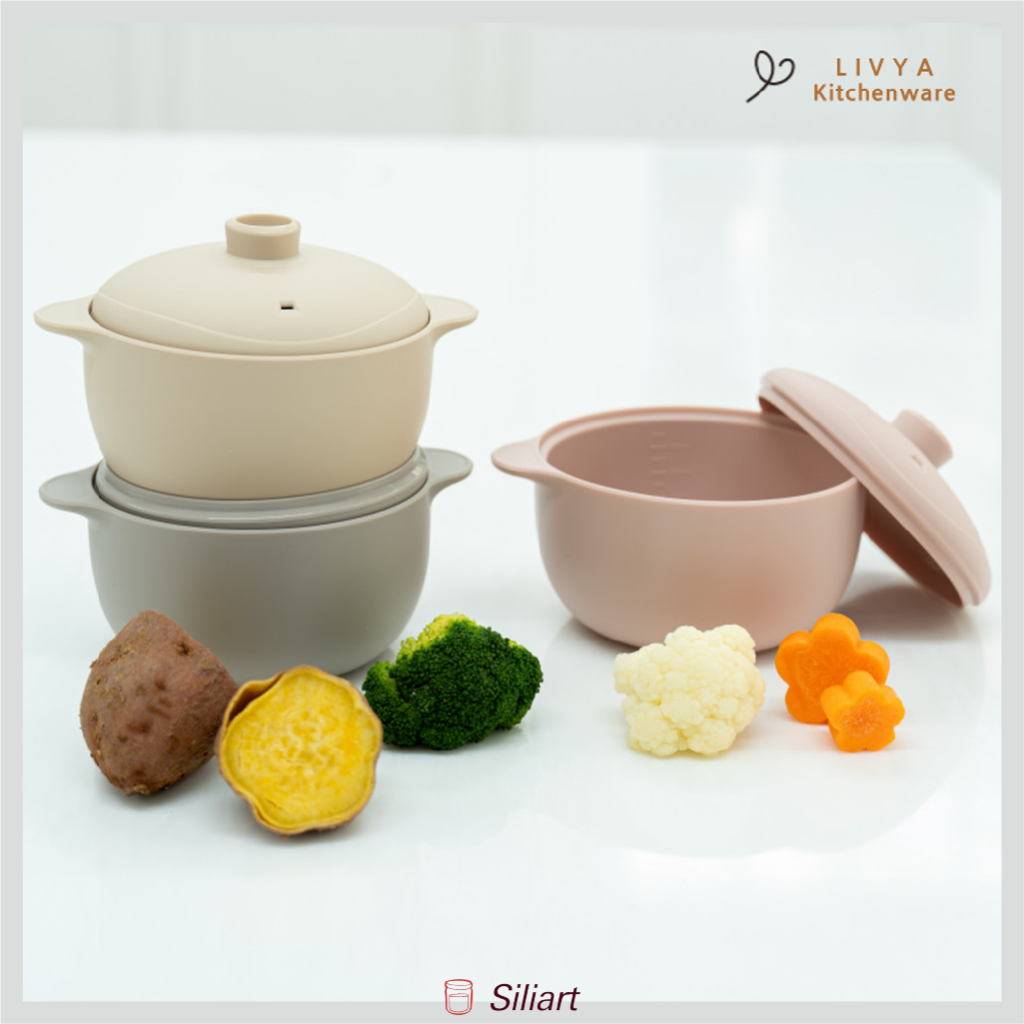 [Made in Korea] LIVYA Platinum Silicone Steamer Microwaveable Baby Food ...
