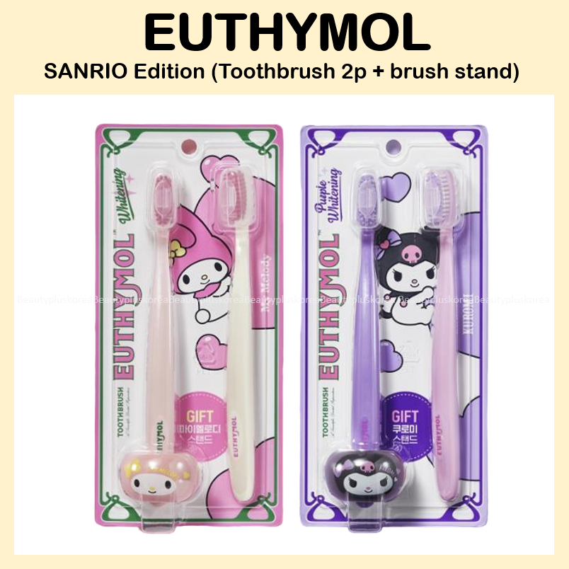 [Euthymol] Toothbrush 2p+stand Sanrio Mymelody Kuromi edtion | Shopee ...