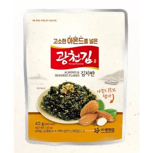 [KOREA] Kwang Cheon Seaweed Flakes with Crunchy Almonds (40g) | Shopee ...