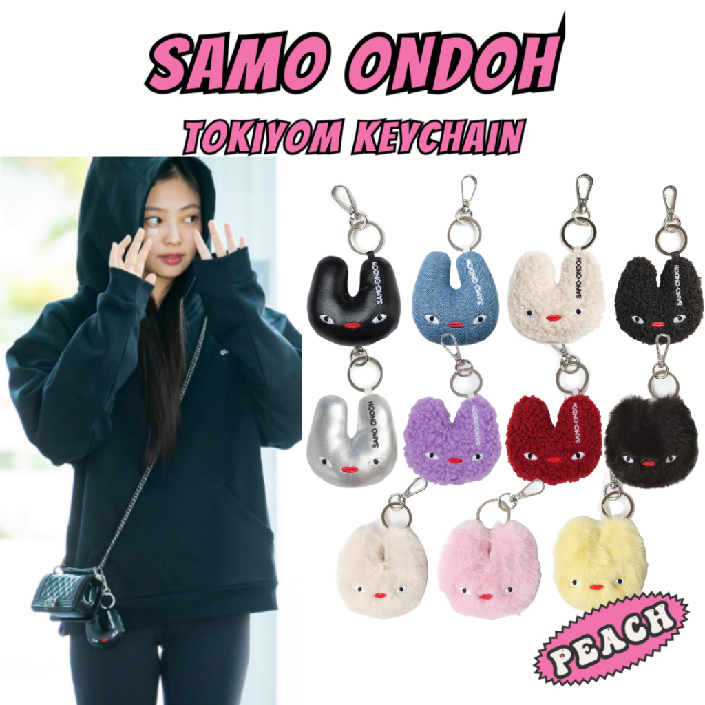 SAMO ONDOH Tokiyom Keychain Black Pink Jennie Keyring Rabbit Doll Bunny ...