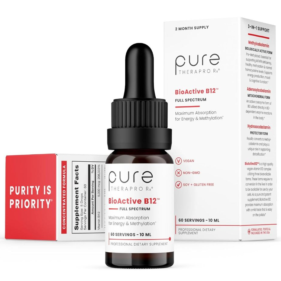 Pure TheraPro BioActive Vegan 10ml Methylated Vitamin B12 Sublingual ...