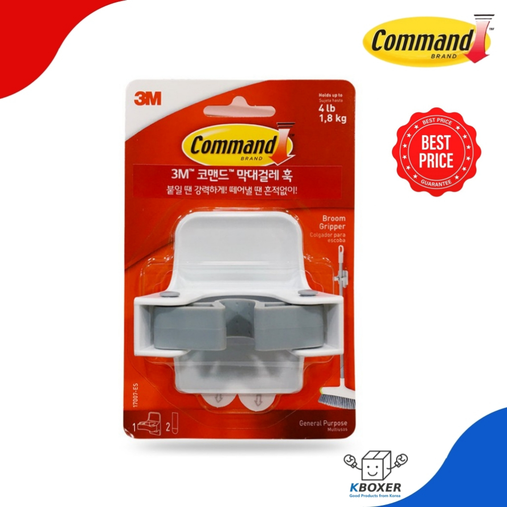 3M Command Broom Gripper Mop Holder Secure & Damage-Free Sweeper ...