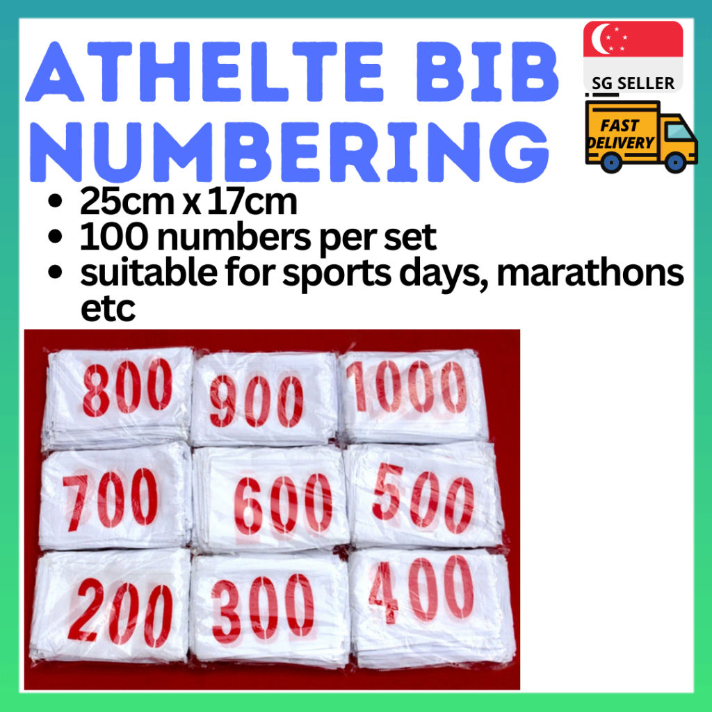 [ATHLETE BIB NUMBER] CLOTH NUMBERING MARATHON JERSEY NUMBERS RUNNING ...