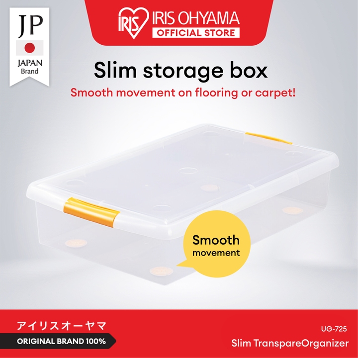IRIS OHYAMA Slim Storage Box Organizer, Transparent (UG-725) | Shopee ...