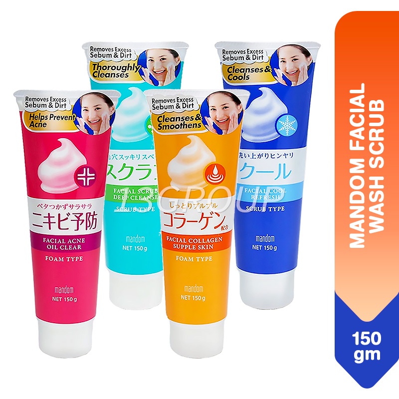 Mandom Face Wash Facial Scrub, 150g | Shopee Malaysia
