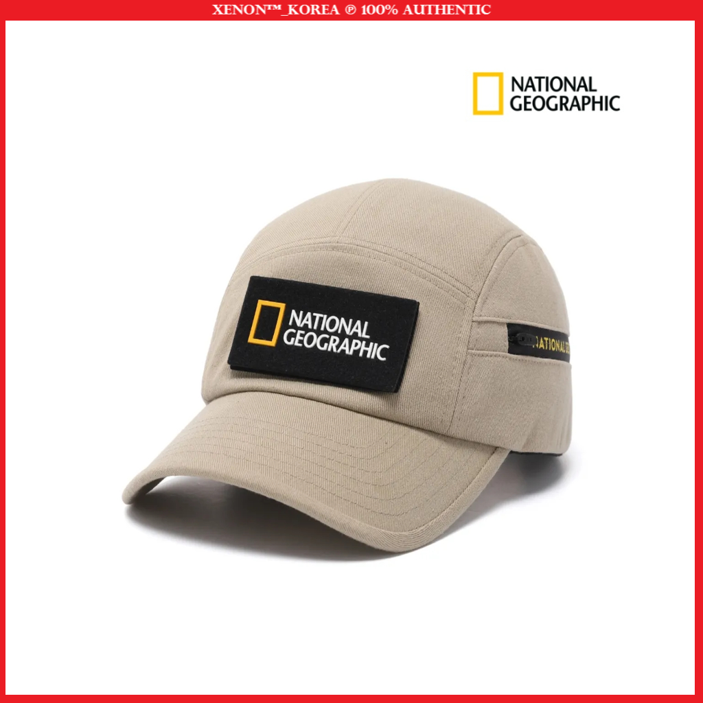 [NATIONAL GEOGRAPHIC] N225AHA670 Zipper Camp Cap BEIGE | Shopee Malaysia