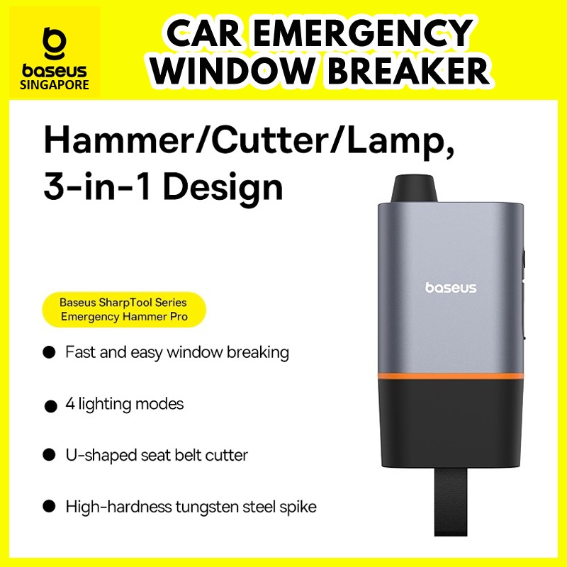 Baseus Sharp Tool Safety Hammer Window Breaking belt cutting Car ...