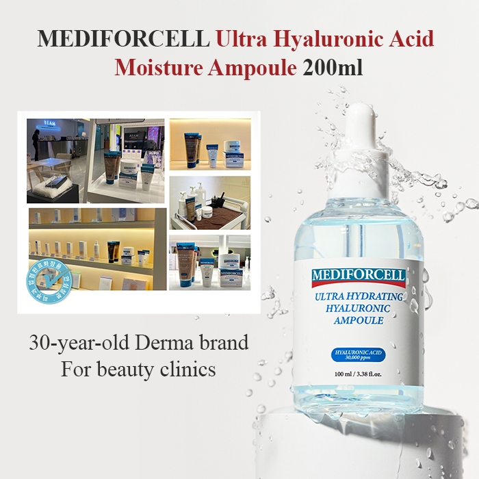 MEDIFORCELL Ultra Hyaluronic Acid Moisture Ampoule 100ml 30-year-old ...
