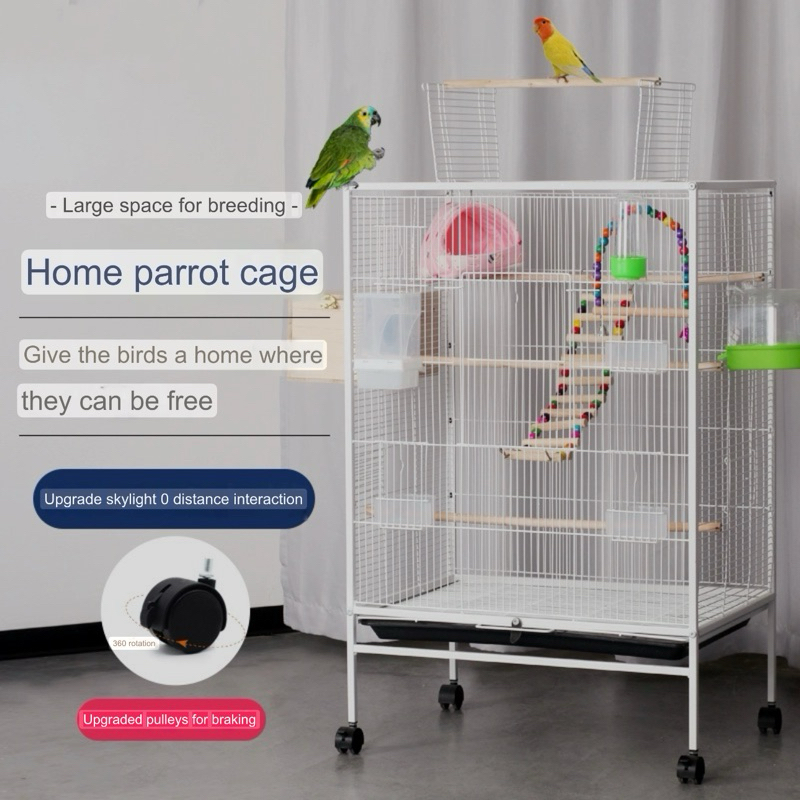 New Large Wrought Iron Bird cage with trolley. Parrot cage of approx ...
