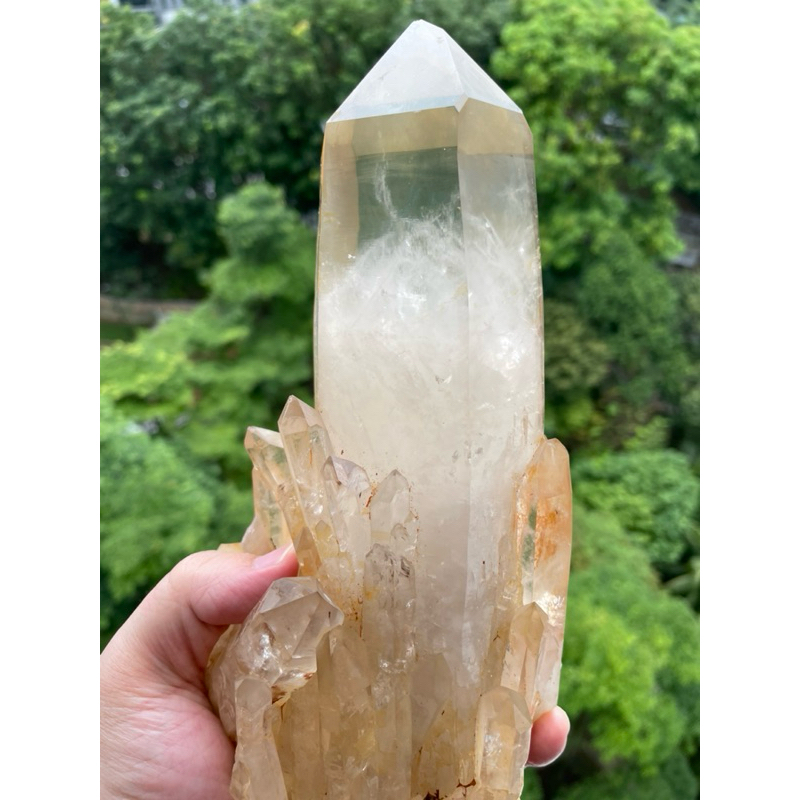 Celestial Quartz with Blue Needle/ Pineapple Quartz Cluster/ Clear ...