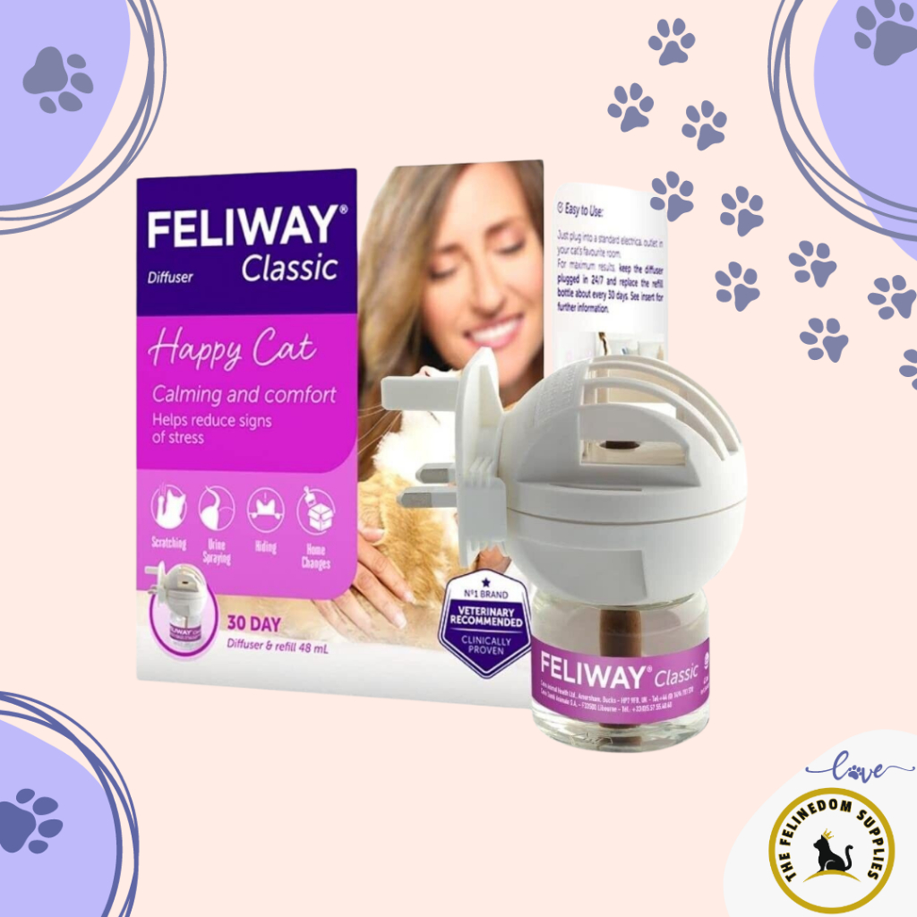 [3-pin Plug] FELIWAY Classic Cat Calming Starter Kit. Plug-in Diffuser ...