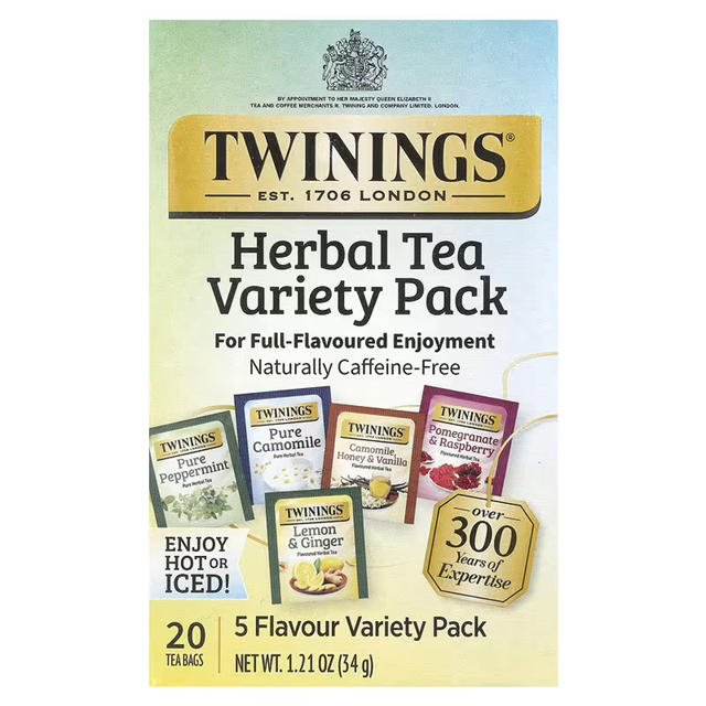 Twinings, Herbal Teas, Variety Pack, Caffeine Free, 20 Tea Bags, 1.21 ...