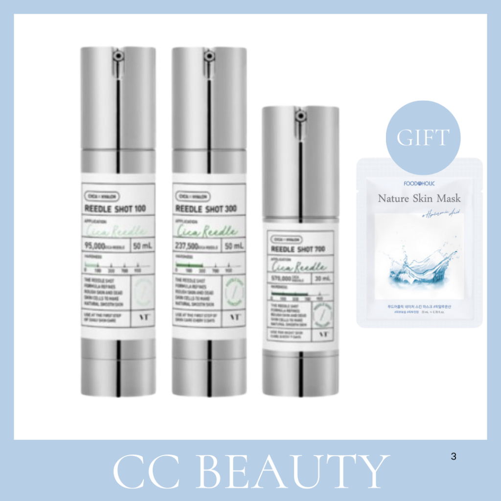 VT Cosmetics REEDLE SHOT 100 300 700 Silica, Microneedling skin booster ...