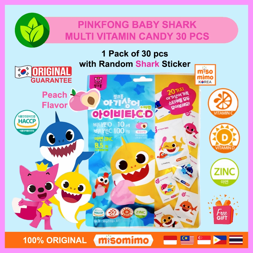 [READY] Pinkfong Baby Shark Multi Vitamin Candy 30 pcs + FREE Bonus ...