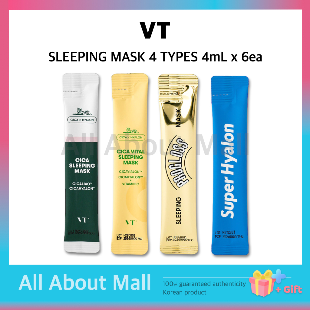 [VT] SLEEPING MASK 4 Types 4mL x 6ea / Soothing / Brightening / Moisturizing / Sleeping pack ...