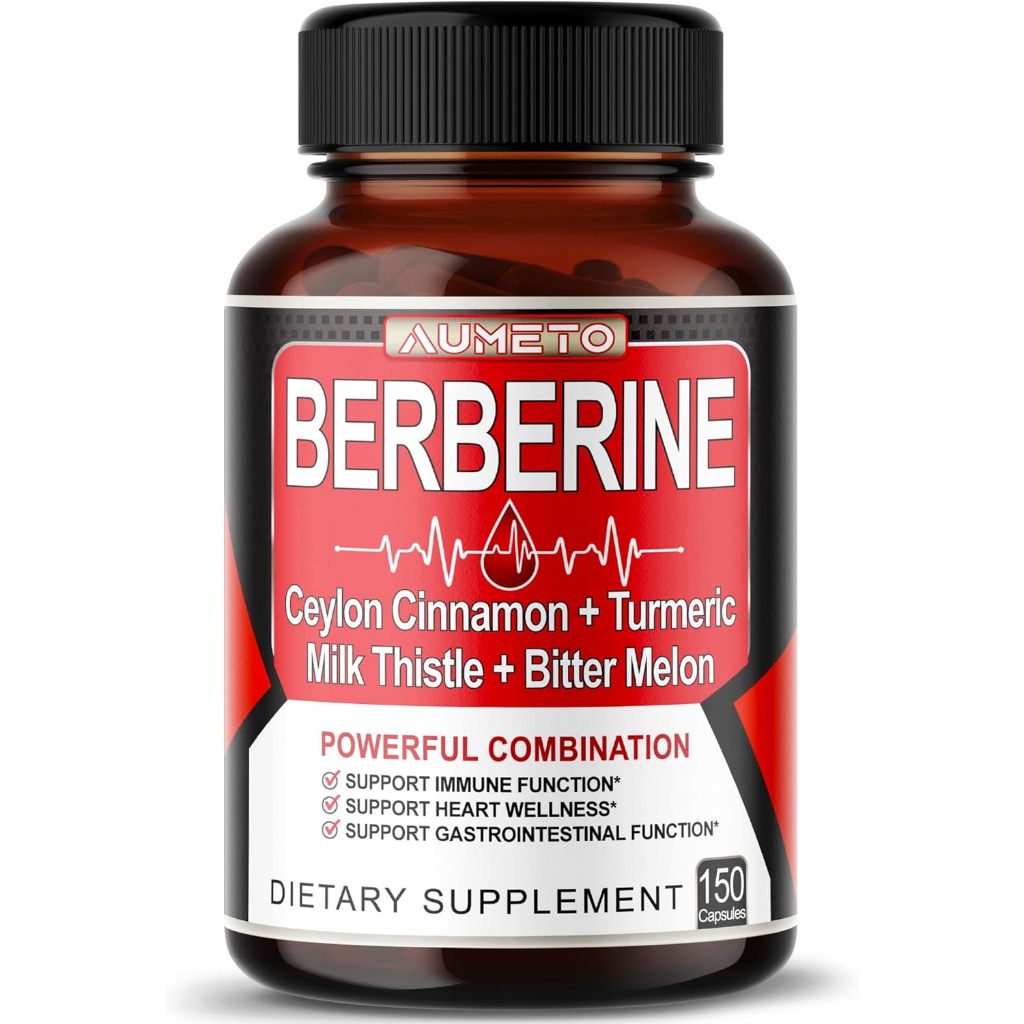 Berberine with 150 Capsules Ceylon Cinnamon Turmeric Milk Thistle ...