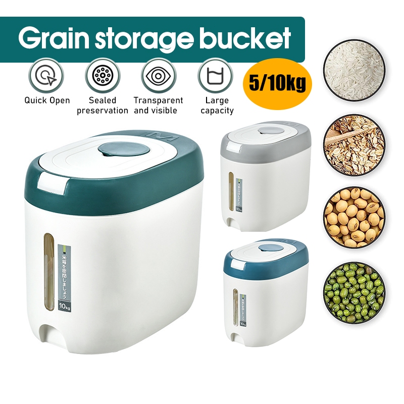 Rice Storage Container Kitchen Grain Storage Organizer 5KG/10KG Rice ...