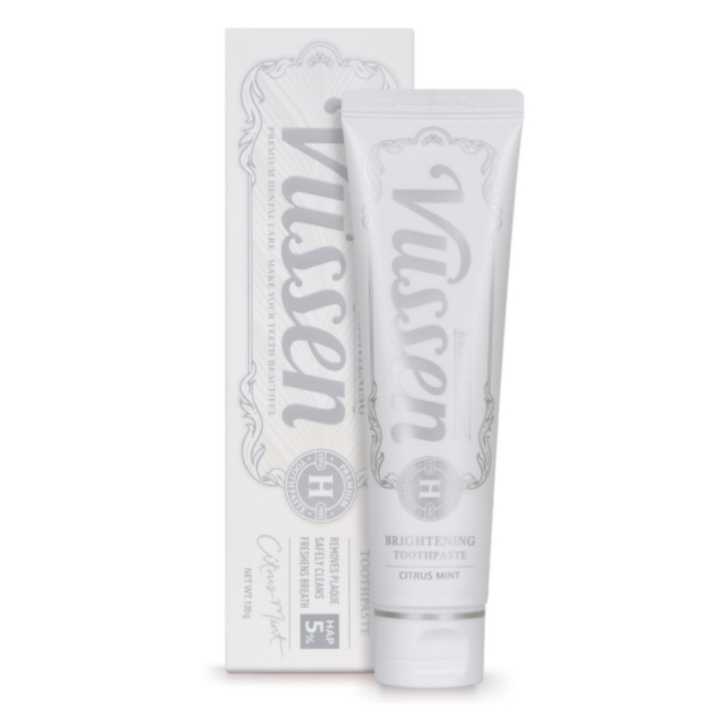 VUSSEN H Whitening Premium Toothpaste Brightening Citrus Mint Flavor 120g/pack for Yellow Teeth ...
