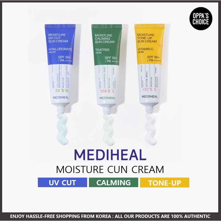 MEDIHEAL MOISTURE SUN CREAM (UV CUT | CALMING | TONE-UP) | Shopee Malaysia
