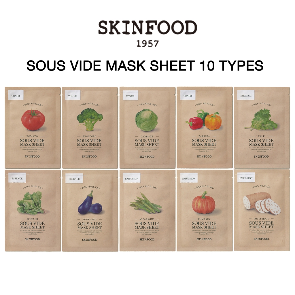 SKINFOOD | Sous Vide Mask Sheet 10 Types daily mask sheet multi pack ...