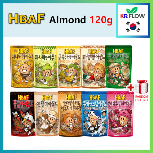 [HBAF] Korean Almond Snack Collection (120g) + RANDOM FREE GIFT / Honey Butter Almond / Wasabi ...