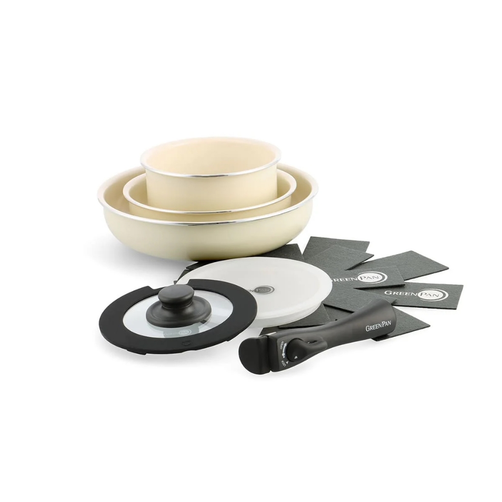 GREENPAN CLICK CHEF Induction Frying Pan 8p Cookware Set PFAS Free ...