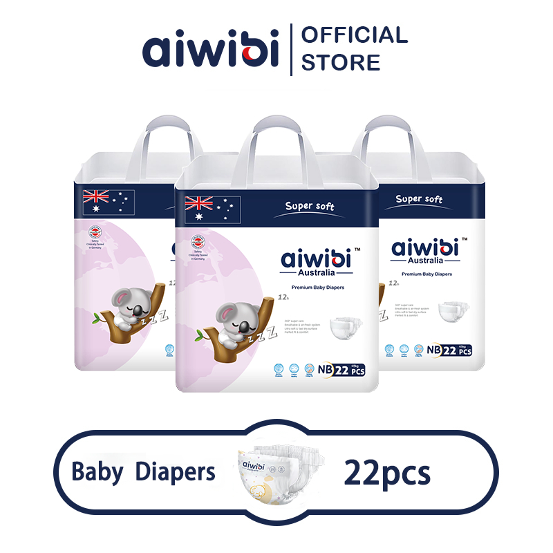 Aiwibi Premium Soft SAP Tape Adhesive Diapers NB22/Ultra-Thin New Born ...