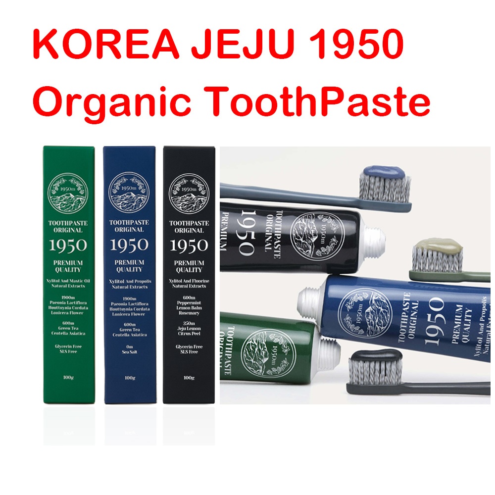 Korean 1950 JEJU Organic Toothpaste 100g Fluoride-Free Suitable for Pregnant Women and Gum Care ...