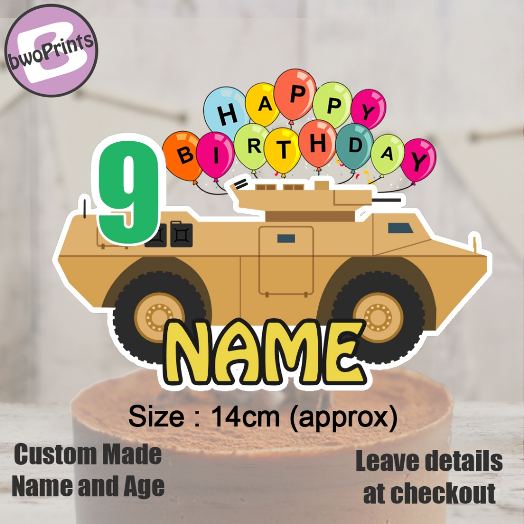 Military Soldier Army Happy Birthday Cake Topper Cupcake Toppers Banner ...