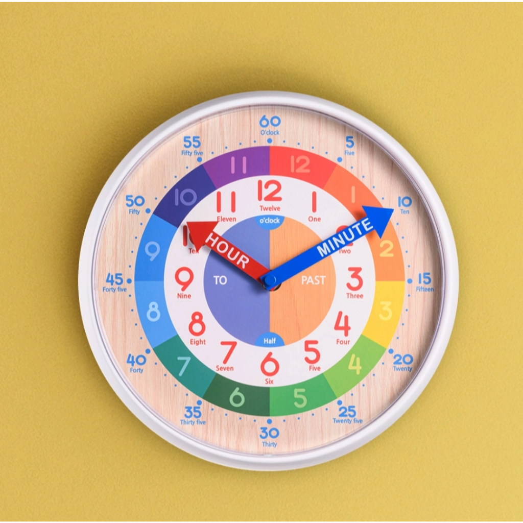 ORIENT Rainbow Kids Learning Wall Clock 25cm | Shopee Malaysia