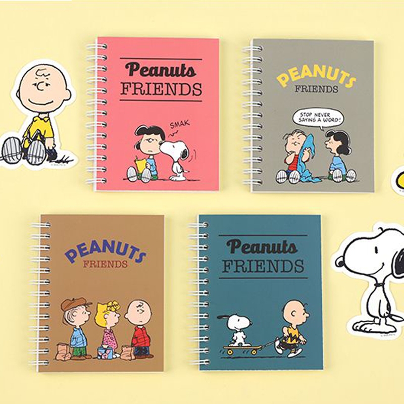 Peanuts Snoopy Small Lined Spiral Notebook Spring Notepad Korean ...