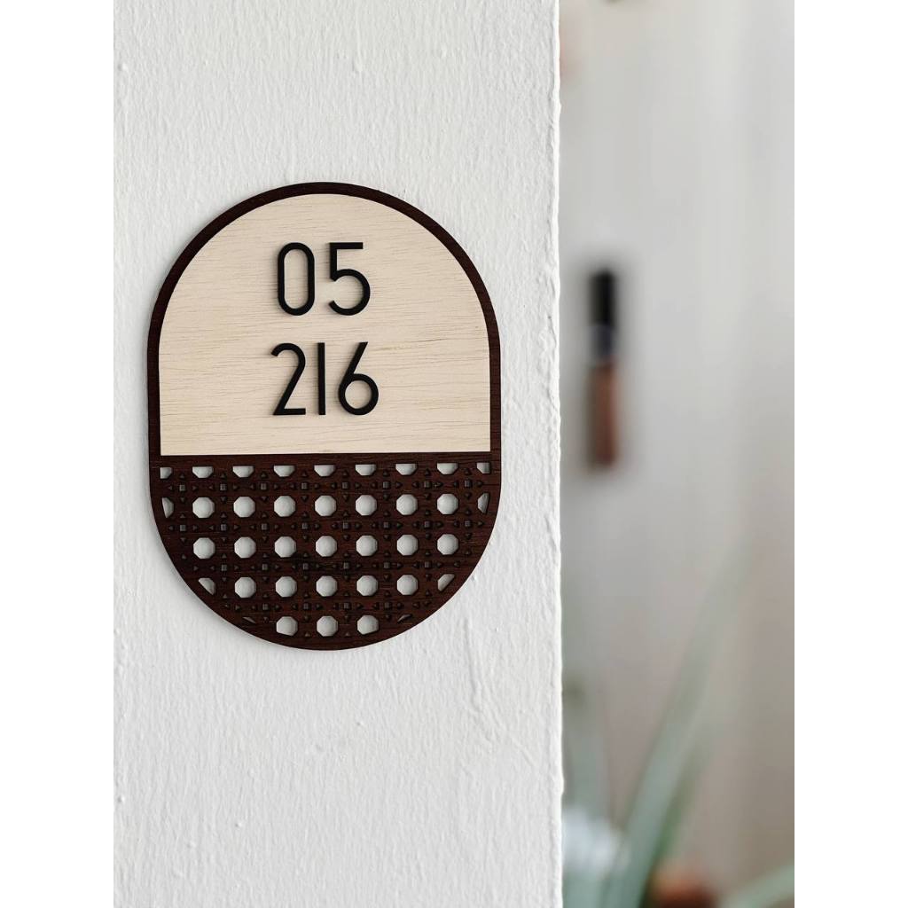 Rattan Boho Unit Numbers Plaque | SG seller | Door Unit Numbers | HDB ...