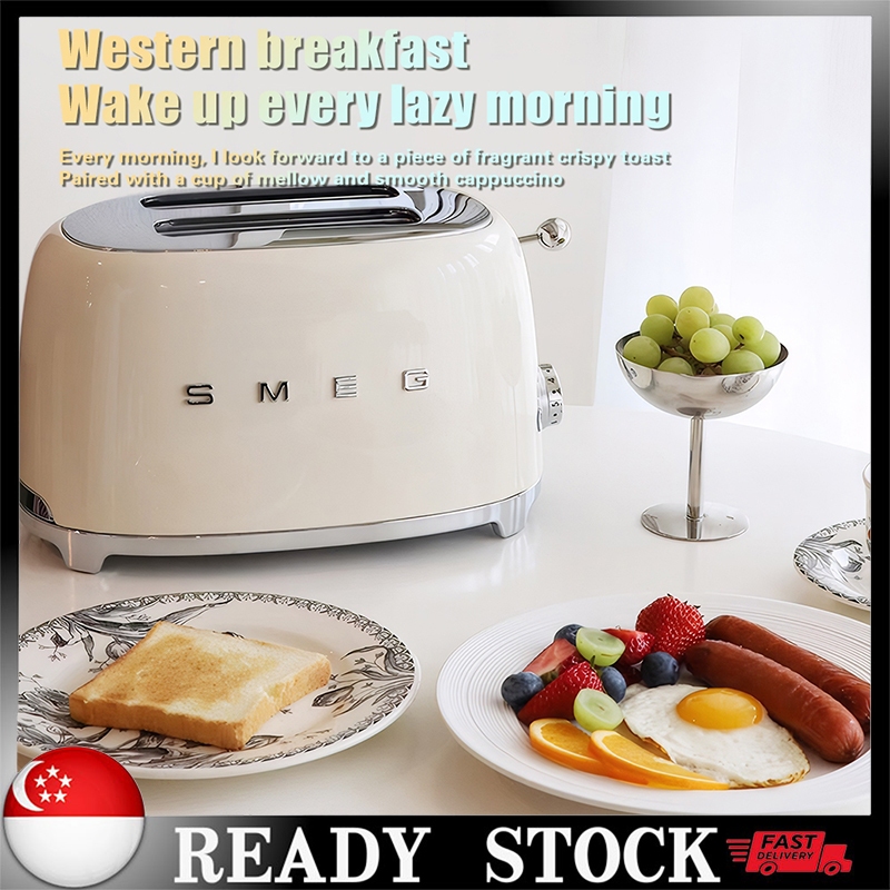 SMEG 2 Slice Toaster Retro TSF01 White Cream Color with Lid 50's Retro ...