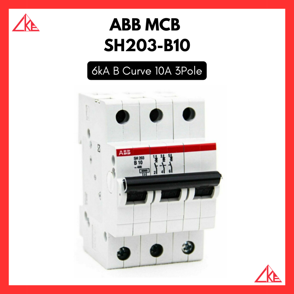 ABB MCB SH203-B10 6kA B Curve 10A 3 Pole Miniature Circuit Breaker | Shopee Malaysia