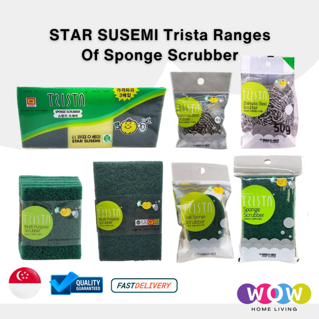 STAR SUSEMI Trista Sponge Scrubber / Stainless Steel Scrubber / Multi ...