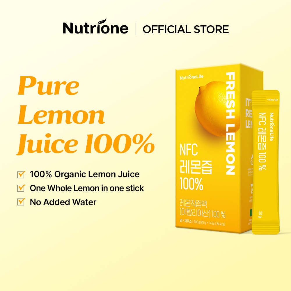 NUTRIONE NFC Lemon Juice 100% (No added water) 1 BOX (20g x 14sticks ...