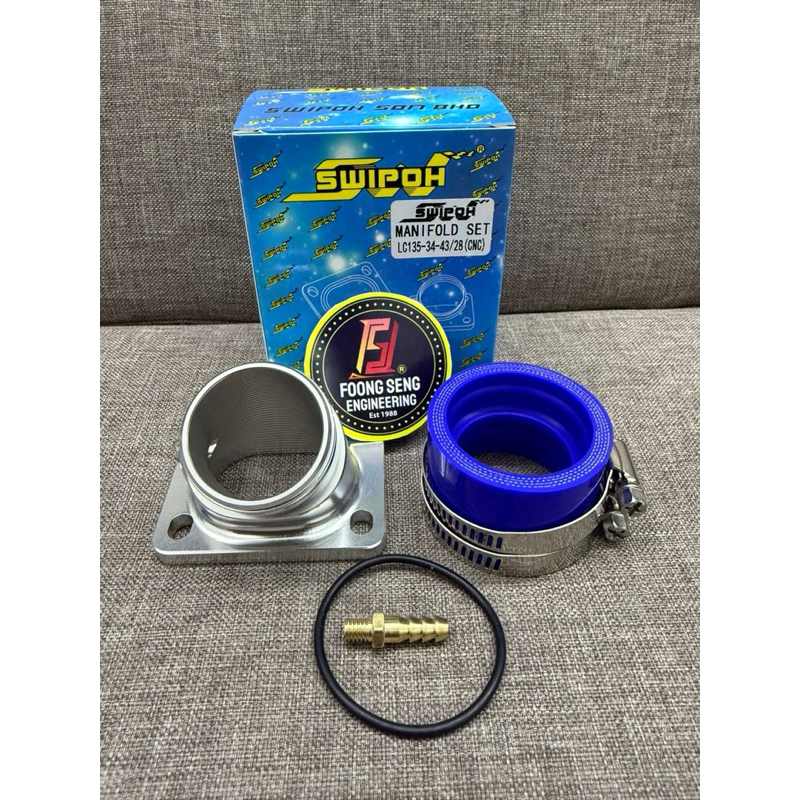 LC135 LC 4S 5S INTAKE CNC OVAL 4 SKREW 4 LUBANG SIAP BAGI INTAKE JOINT ...