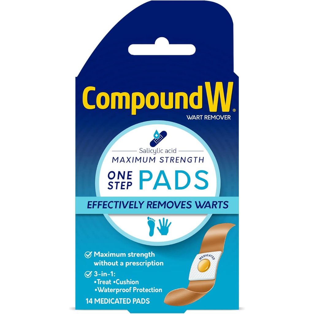 Compound W One Step Pads | Salicylic Acid Wart Remover (14 medicated ...
