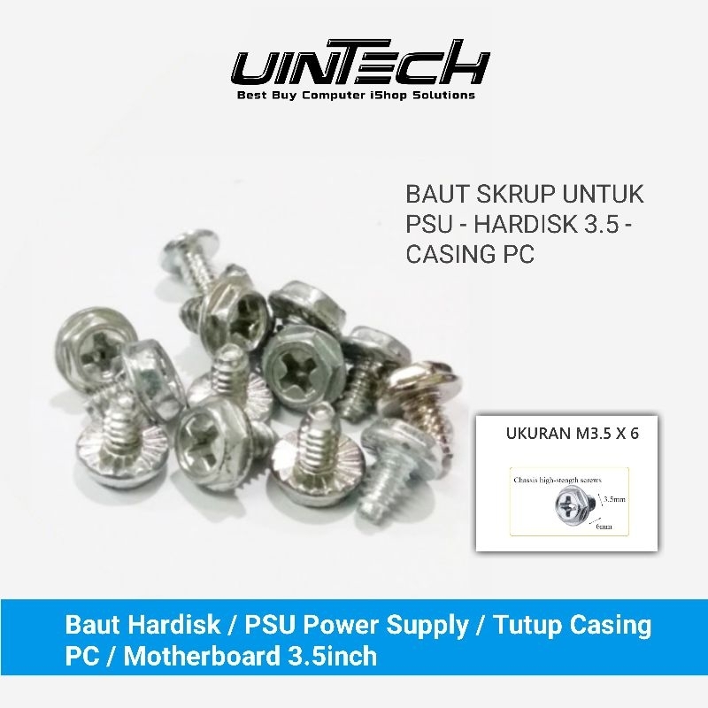 Pc / PSU Hard Disk Bolts / PC Casing / Motherboard 3.5inch - 3.5" HDD ...